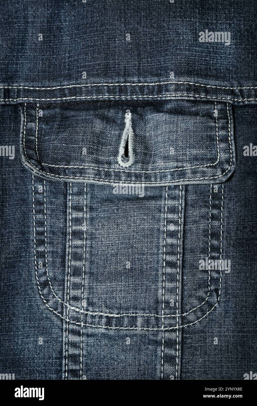 Jeans jacket pocket closeup Stock Photo - Alamy