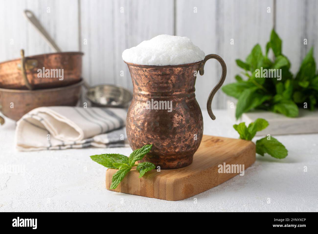 Fresh ayran turkish yogurt beverage hi-res stock photography and images ...