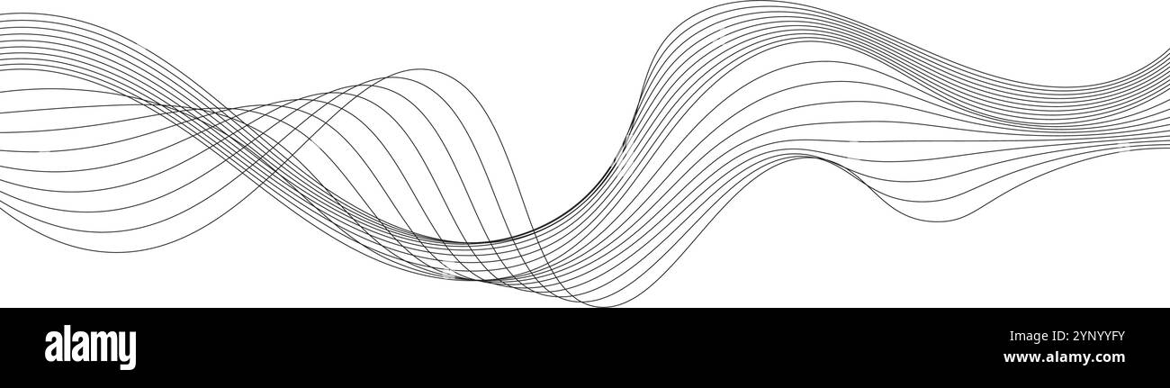abstract curved lines of fluid motion. Vector illustration Stock Vector ...