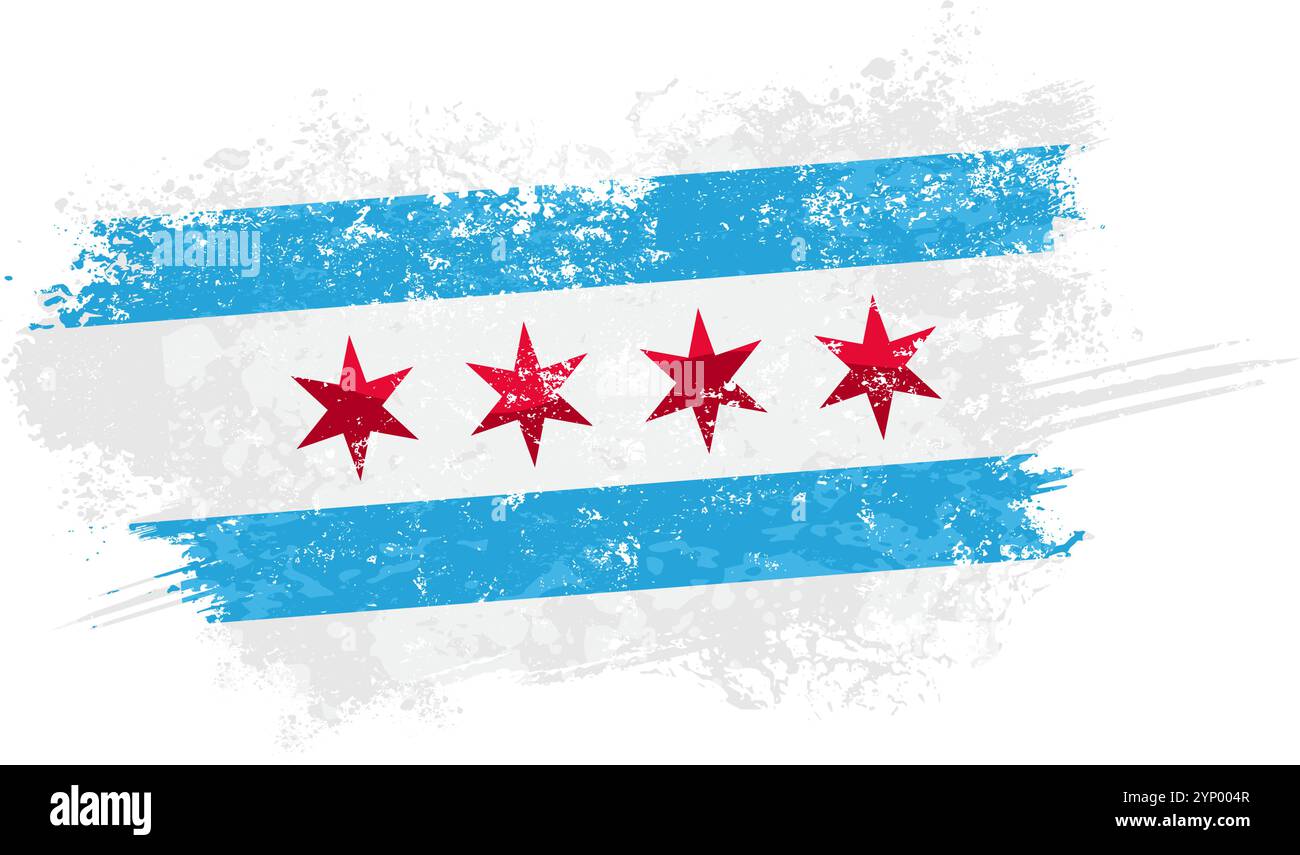 Chicago flag with grunge effect Stock Vector Image & Art - Alamy