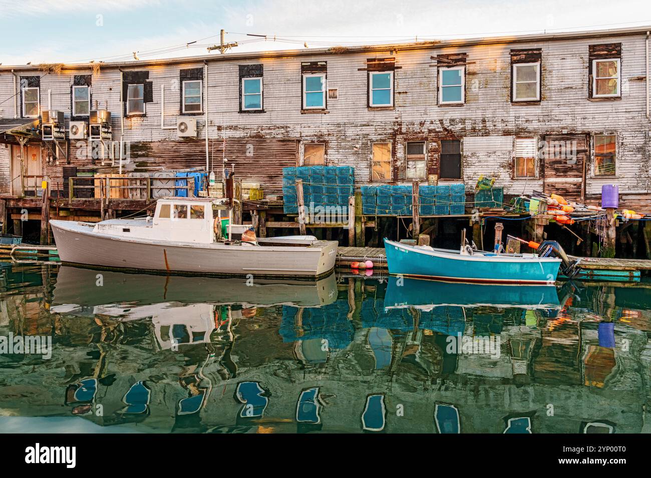 Historic Old Port and Fish Market at Sunrise Portland Maine, New ...