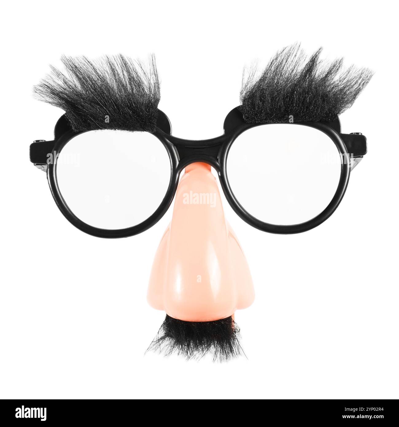 Funny eyeglasses with fake nose, mustache and eyebrows isolated on ...