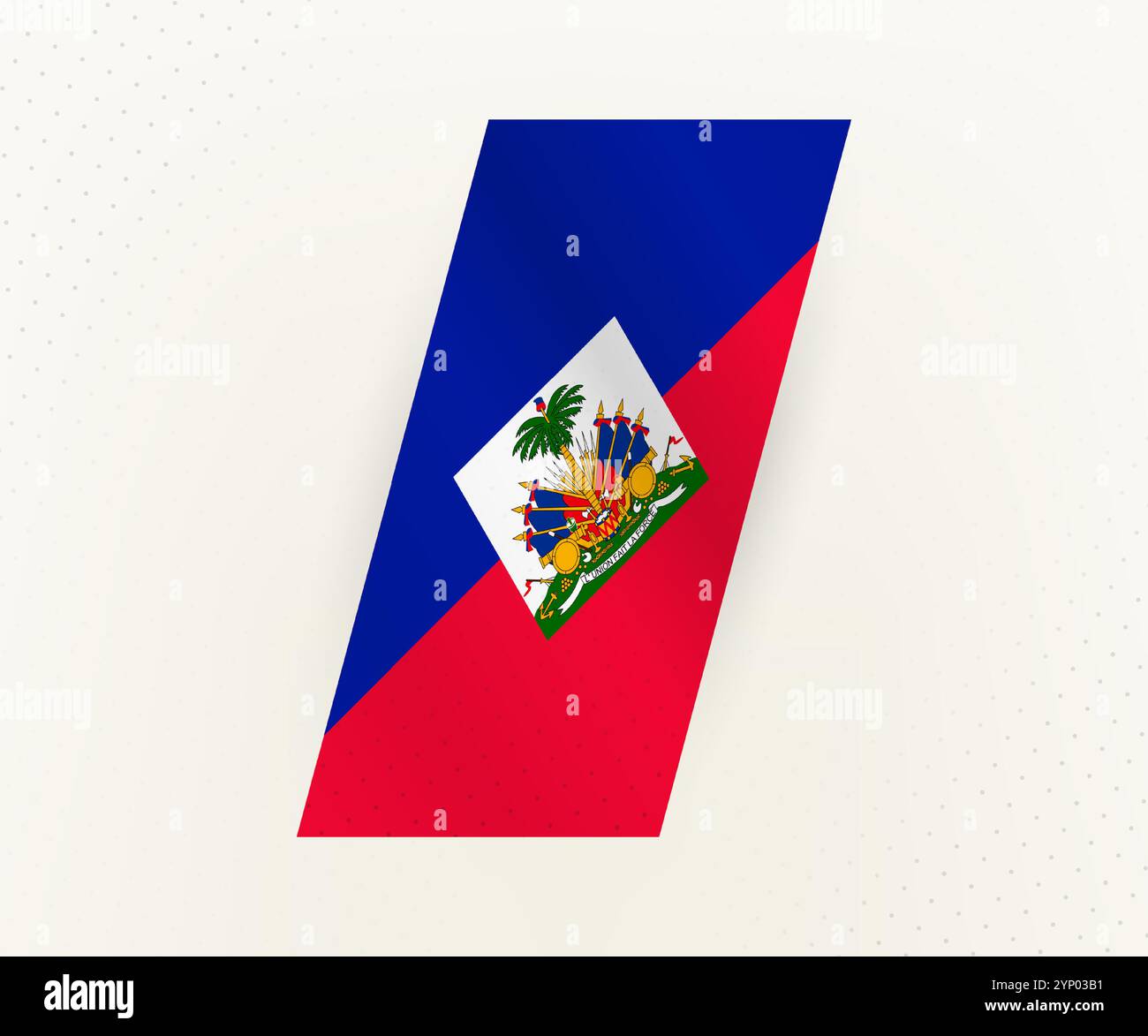 Abstract modern vertical flag of Haiti on beige background with dots ...