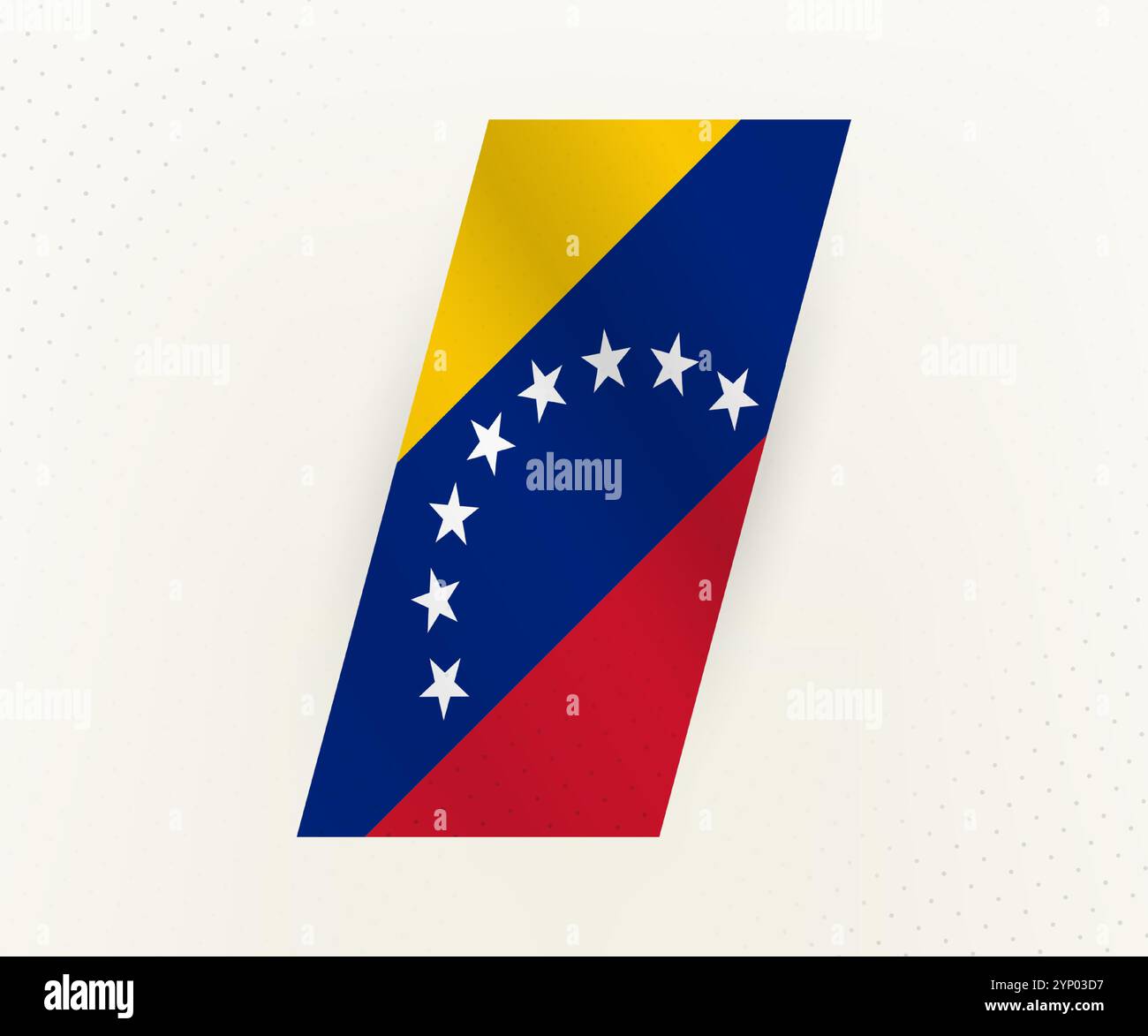 Abstract modern vertical flag of Venezuela on beige background with ...