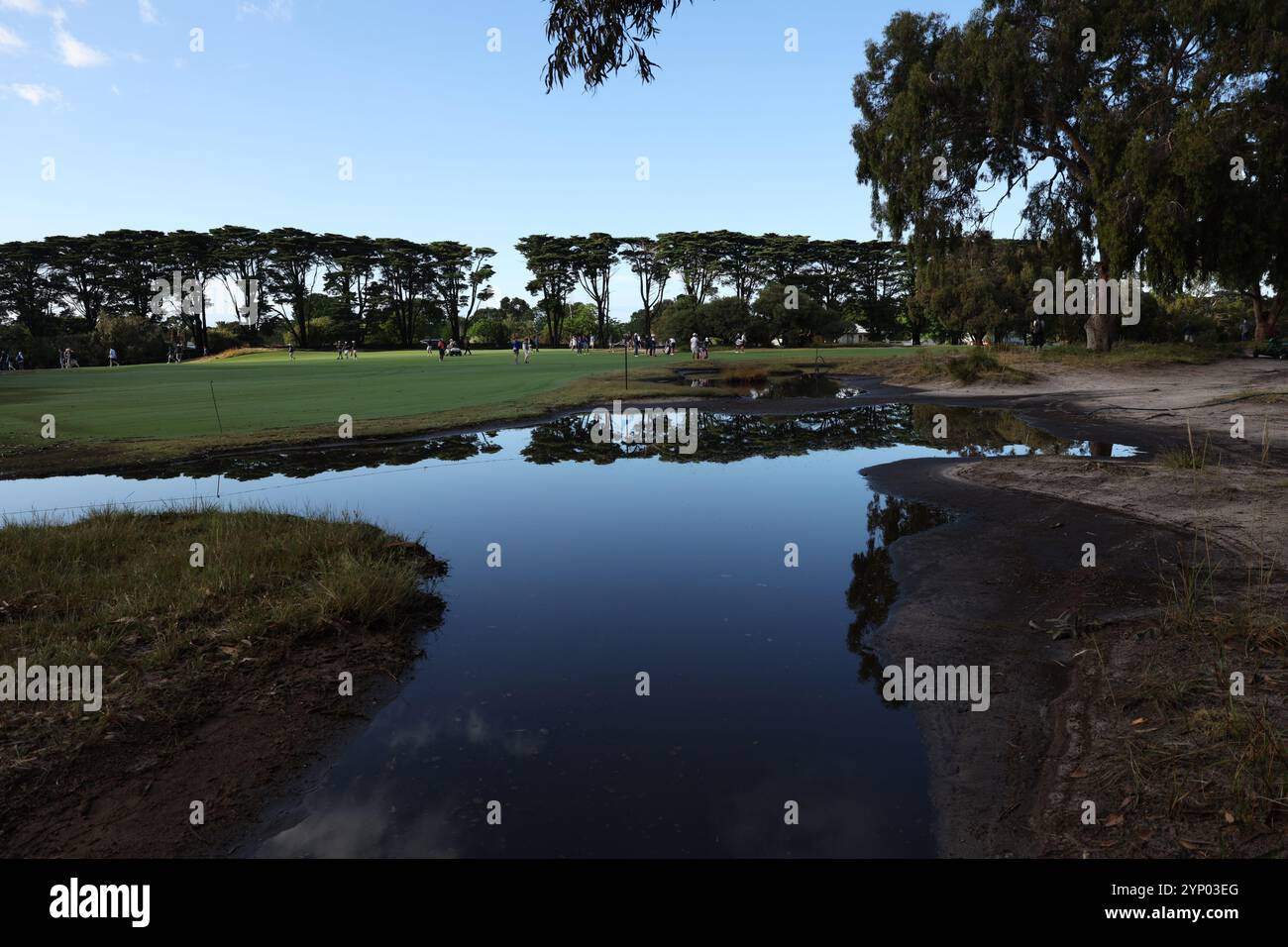 Melbourne, Australia. 28th Nov, 2024. Parts of the the flooded course ...