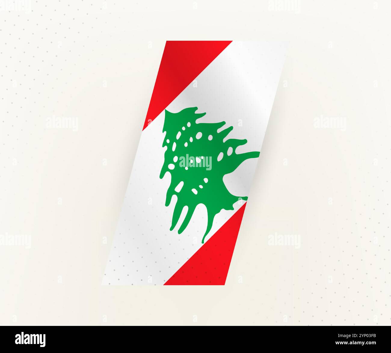 Abstract modern vertical flag of Lebanon on beige background with dots ...