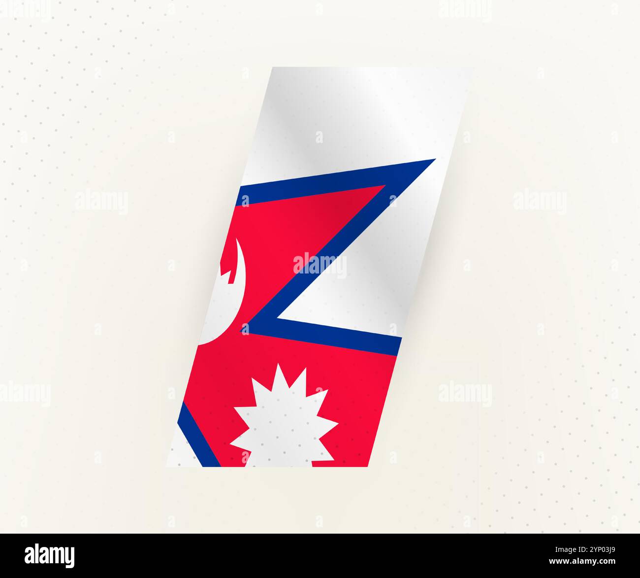 Abstract modern vertical flag of Nepal on beige background with dots ...