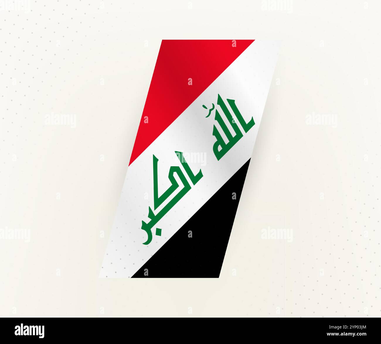 Abstract modern vertical flag of Iraq on beige background with dots ...