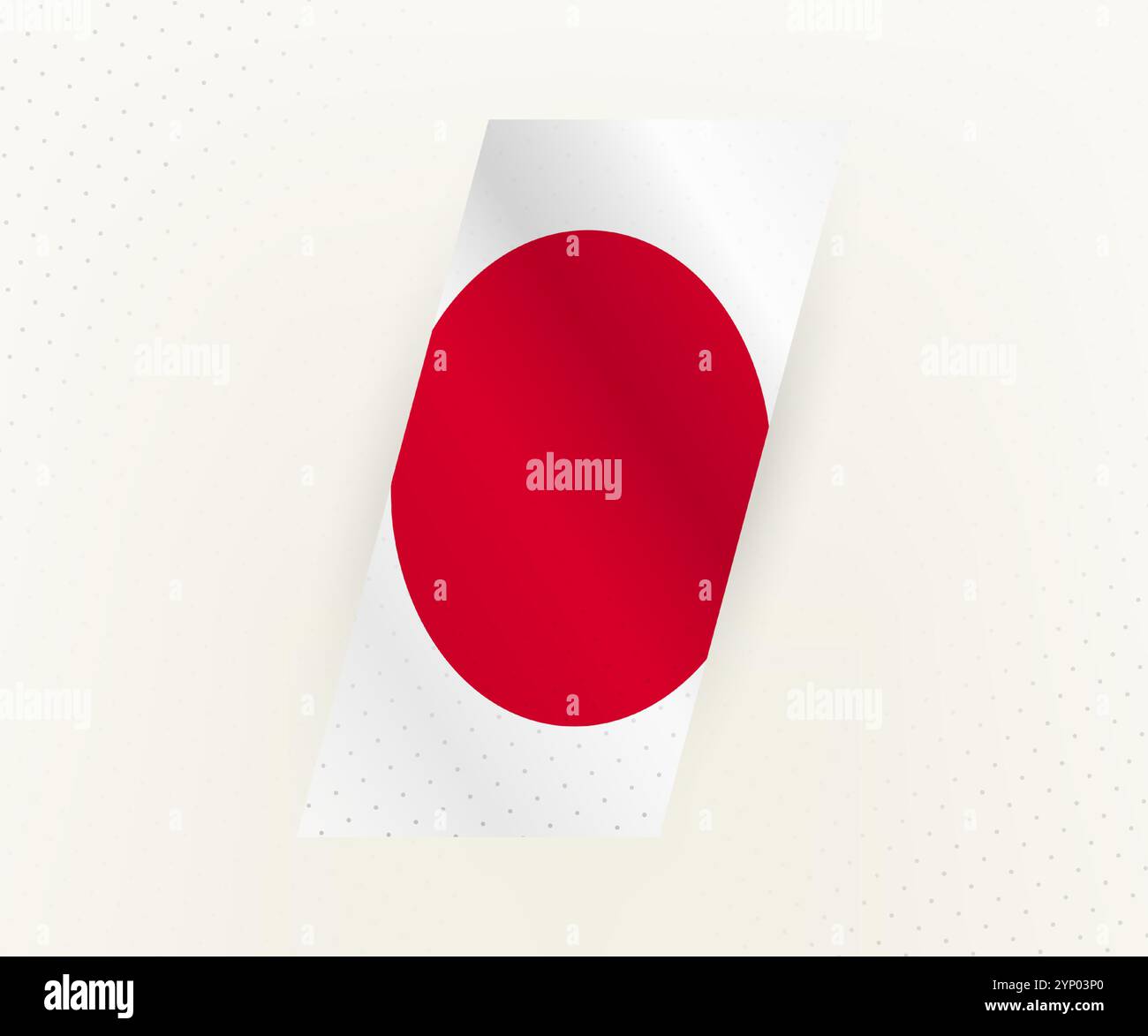 Abstract modern vertical flag of Japan on beige background with dots ...