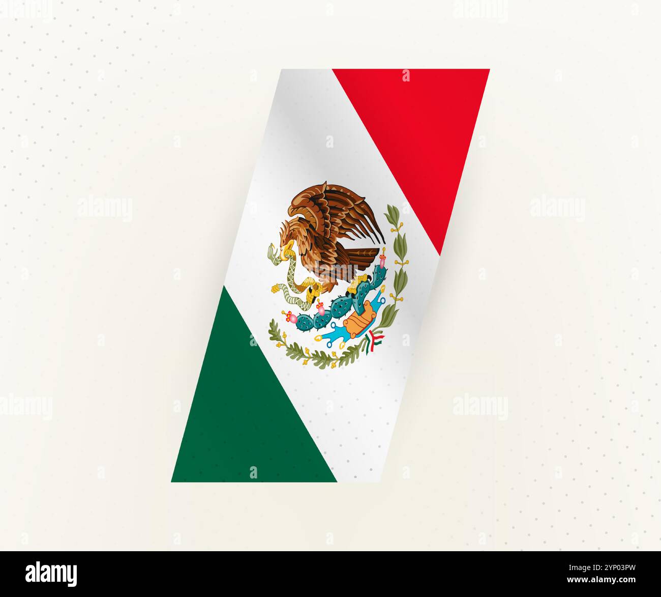 Abstract modern vertical flag of Mexico on beige background with dots ...