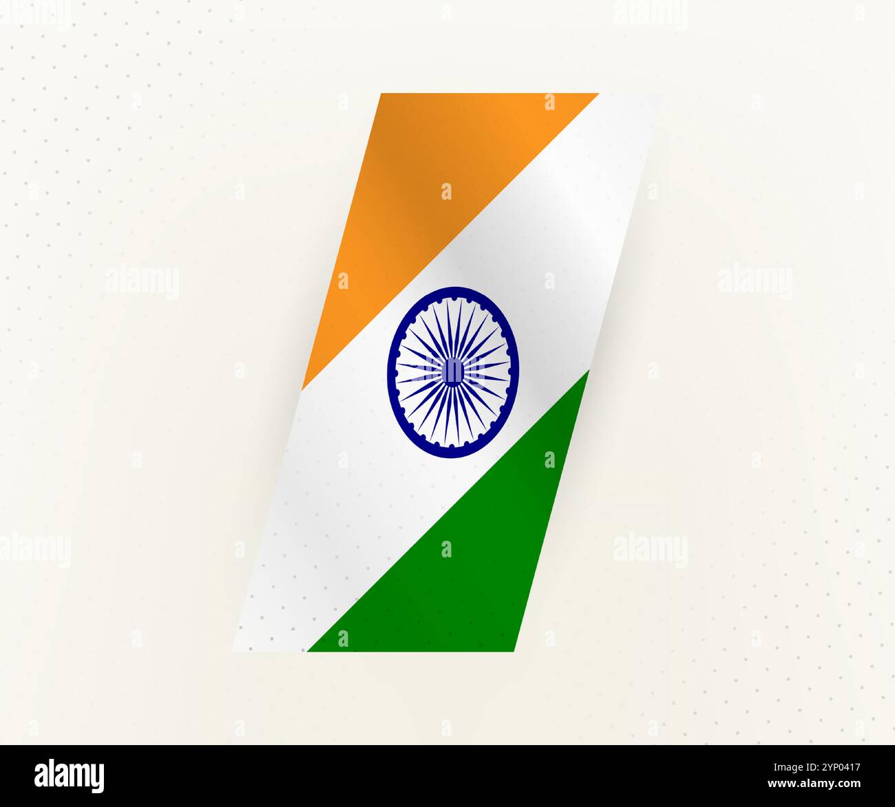 Abstract modern vertical flag of India on beige background with dots ...