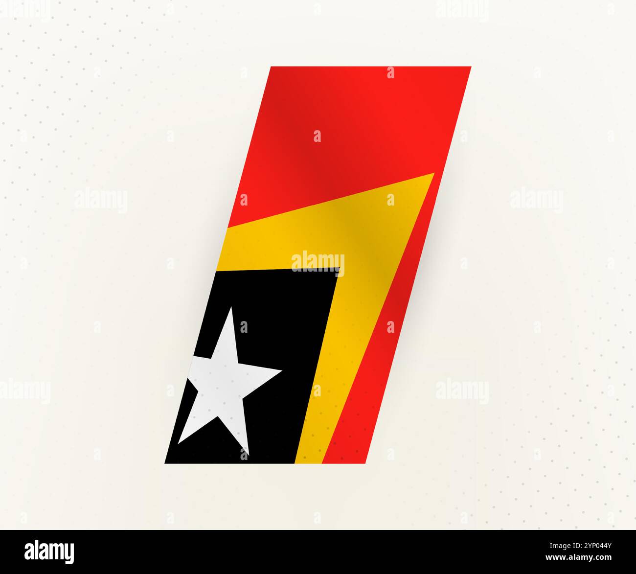Abstract modern vertical flag of East Timor on beige background with ...