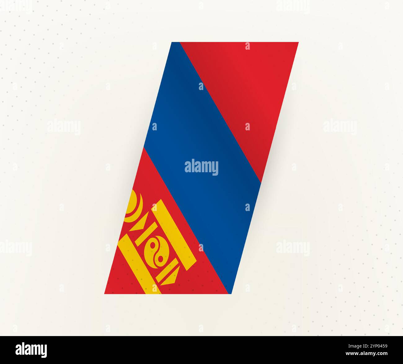 Abstract modern vertical flag of Mongolia on beige background with dots ...