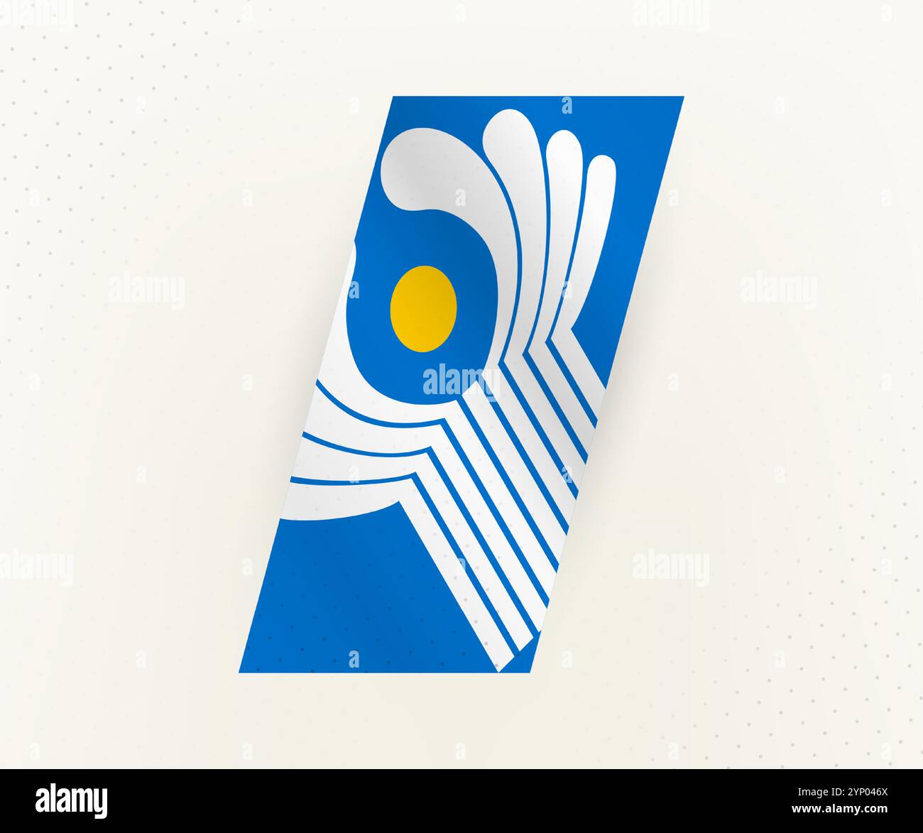 Abstract modern vertical flag of CIS on beige background with dots ...