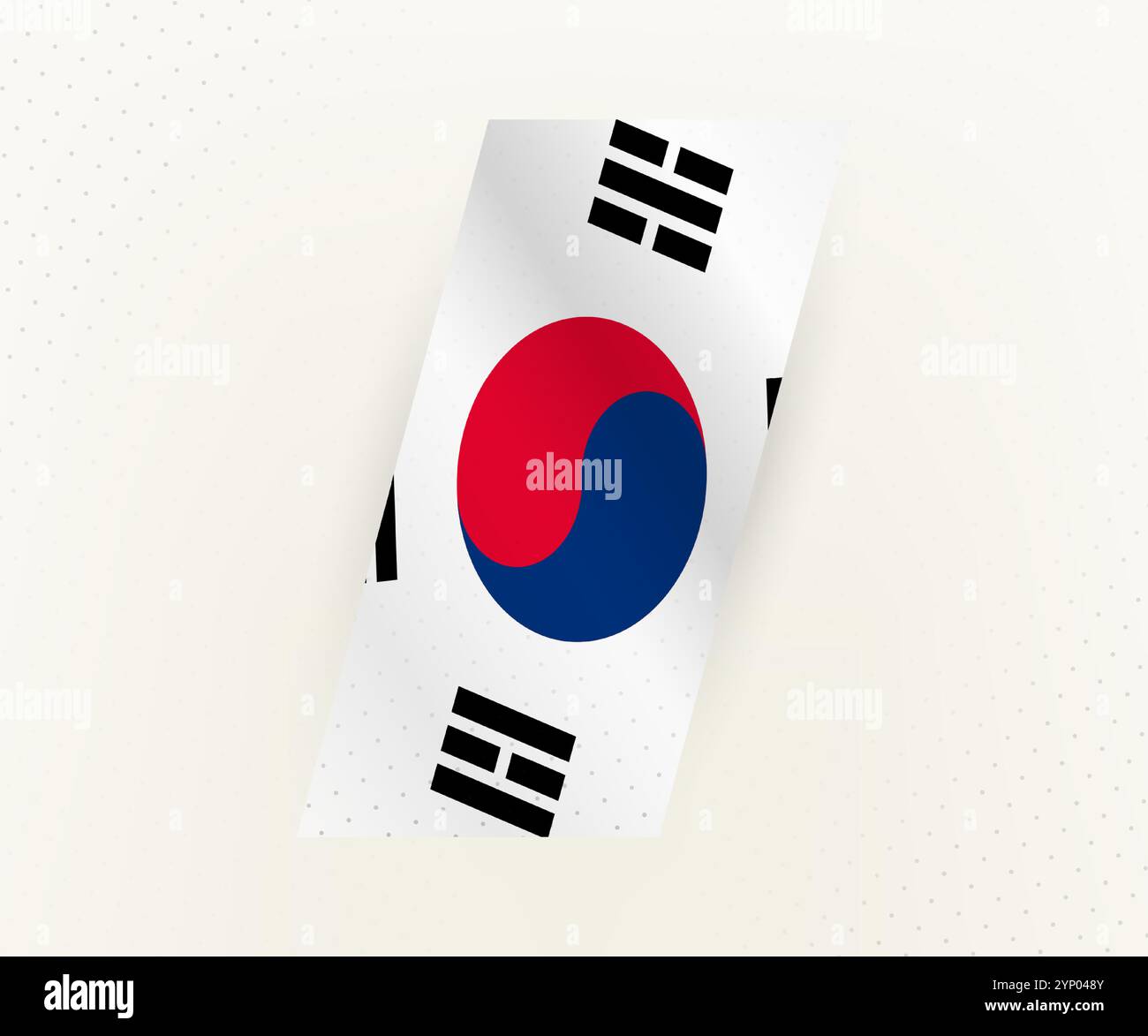 Abstract modern vertical flag of South Korea on beige background with ...