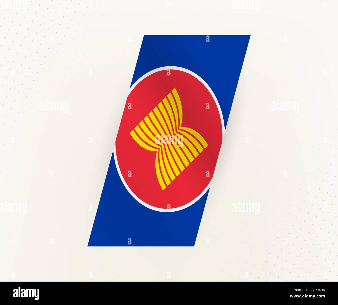 Abstract modern vertical flag of ASEAN on beige background with dots ...