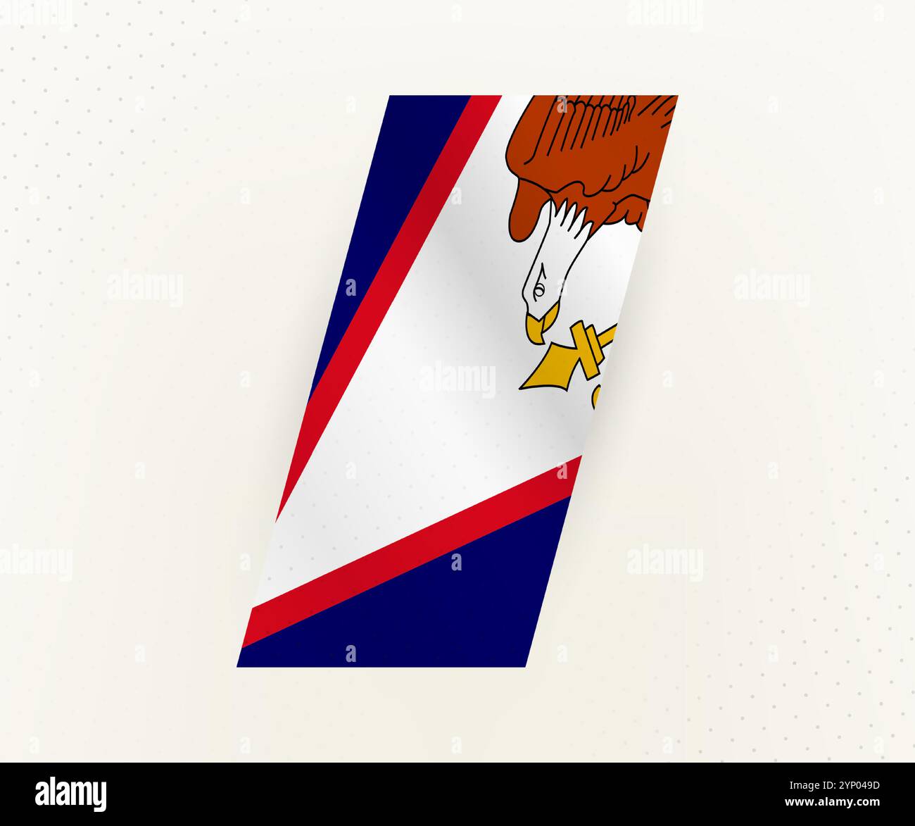 Abstract modern vertical flag of American Samoa on beige background ...