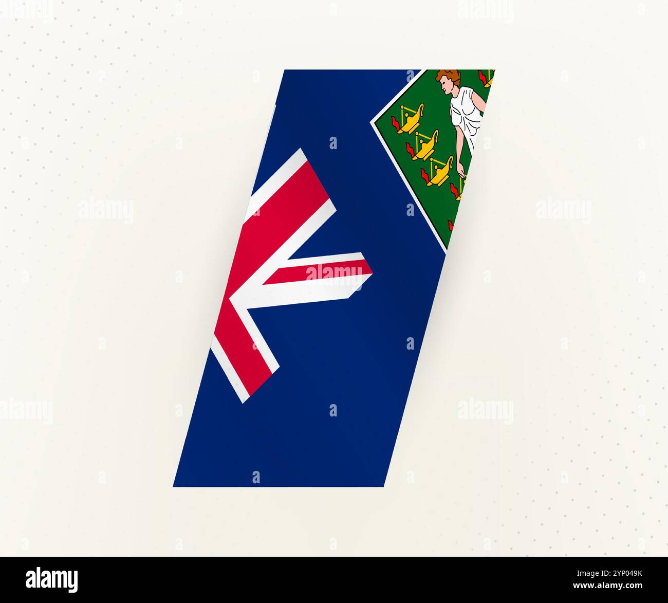 Abstract modern vertical flag of British Virgin Islands on beige ...