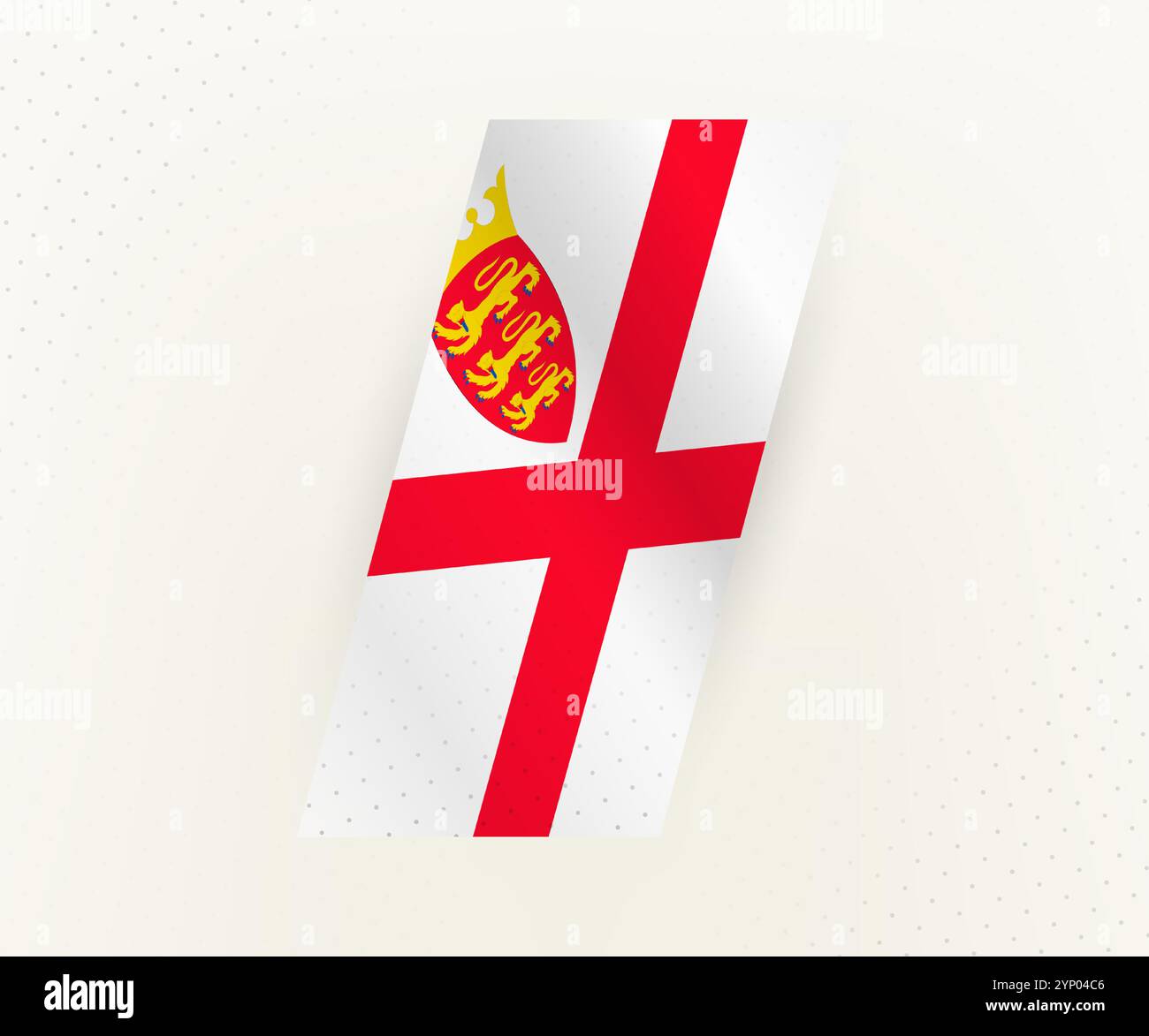 Abstract modern vertical flag of Jersey on beige background with dots ...