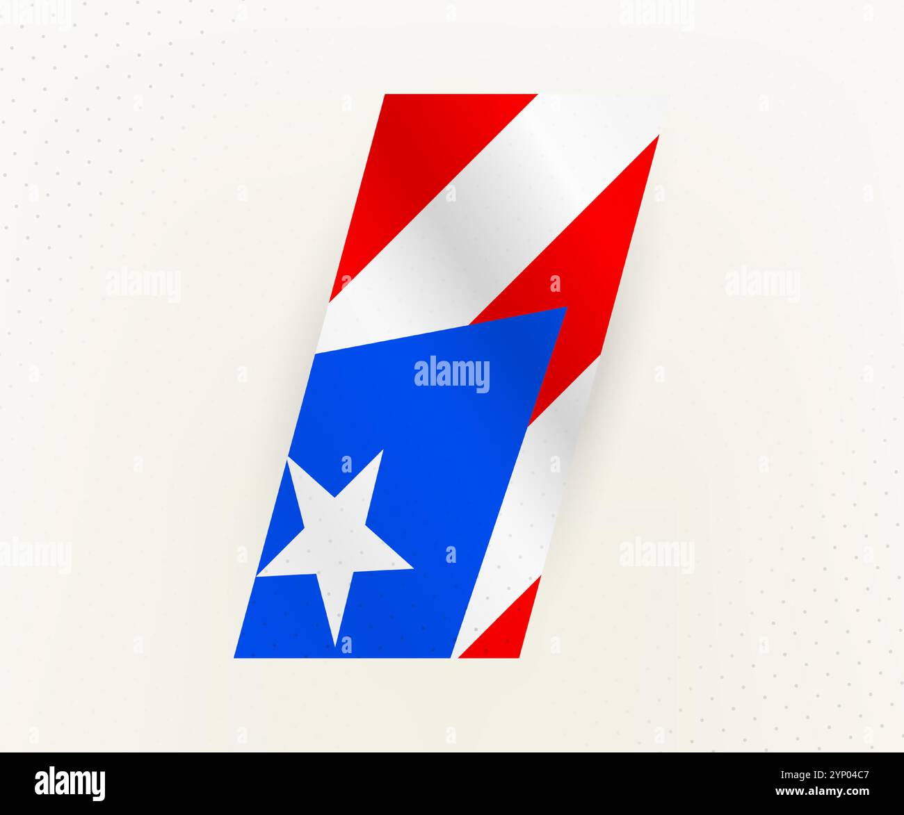 Abstract modern vertical flag of Puerto Rico on beige background with ...