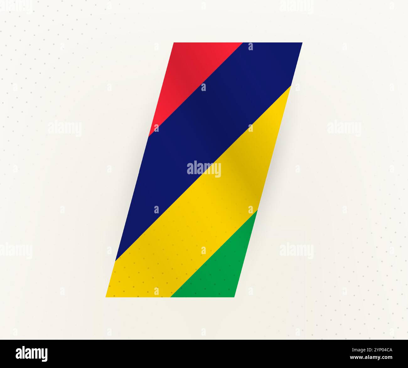 Abstract modern vertical flag of Mauritius on beige background with ...