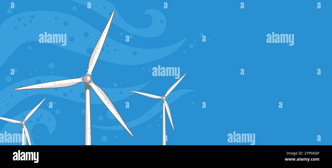 Wind turbines, wind towers - vector illustration Stock Vector Image ...