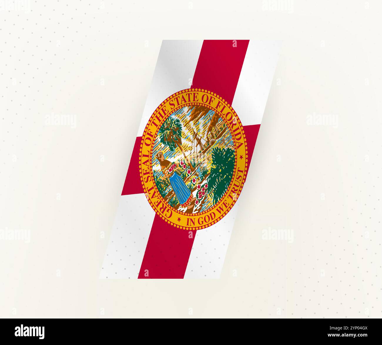 Abstract modern vertical flag of Florida on beige background with dots ...