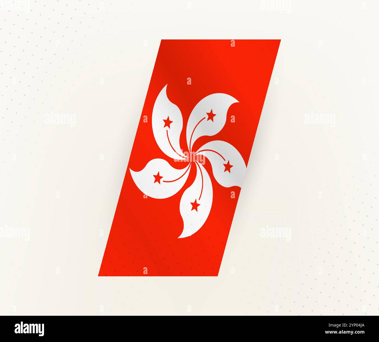Abstract modern vertical flag of Hong Kong on beige background with ...