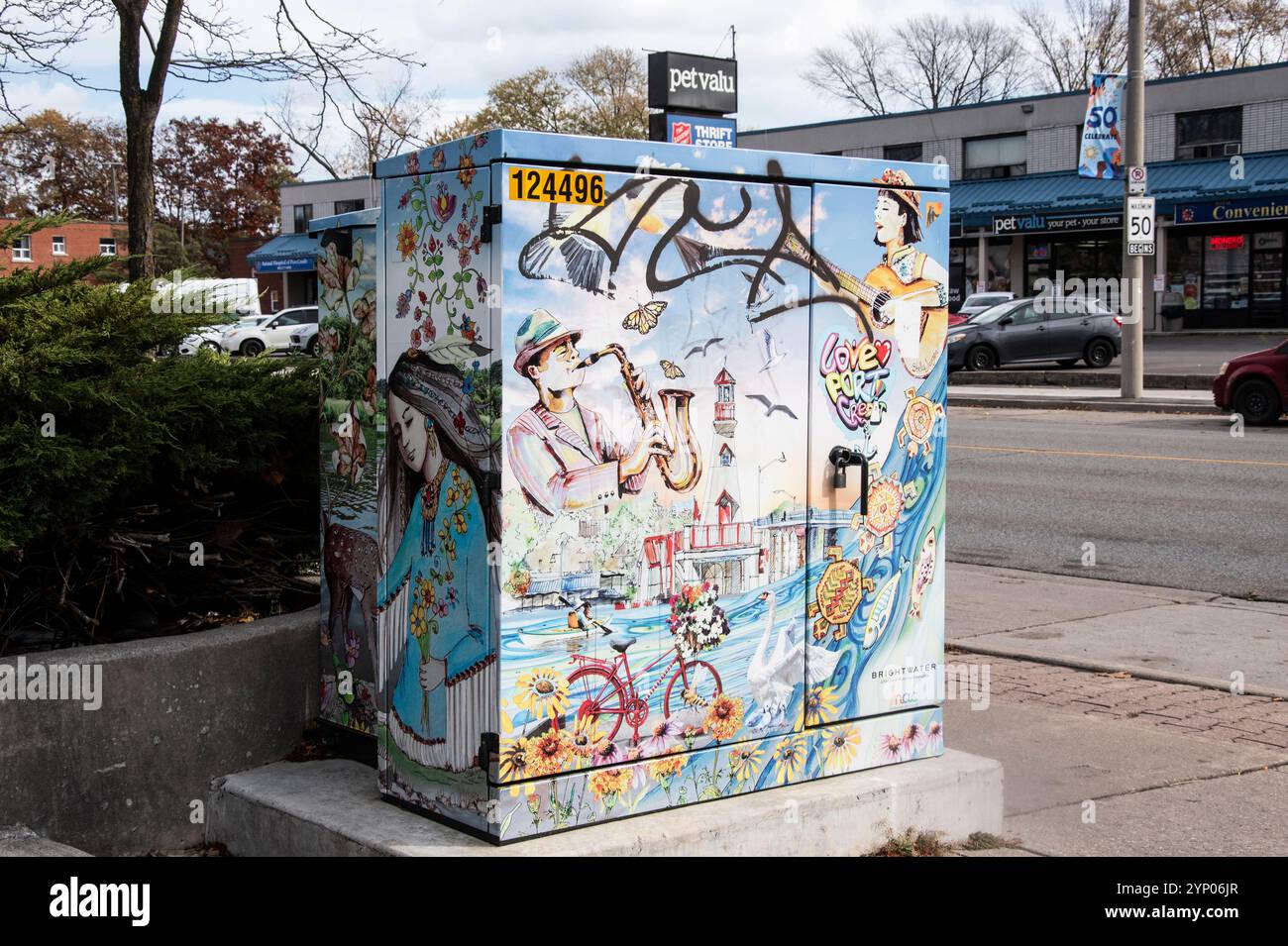 Love Port Credit mural on an electrical traffic control box on ...