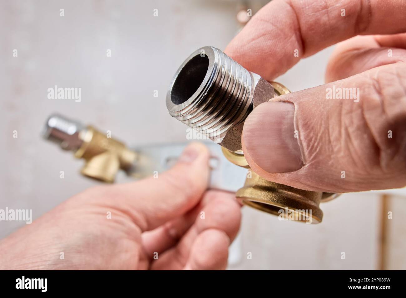 Adapter with external thread male tap reducer connection to mounting ...