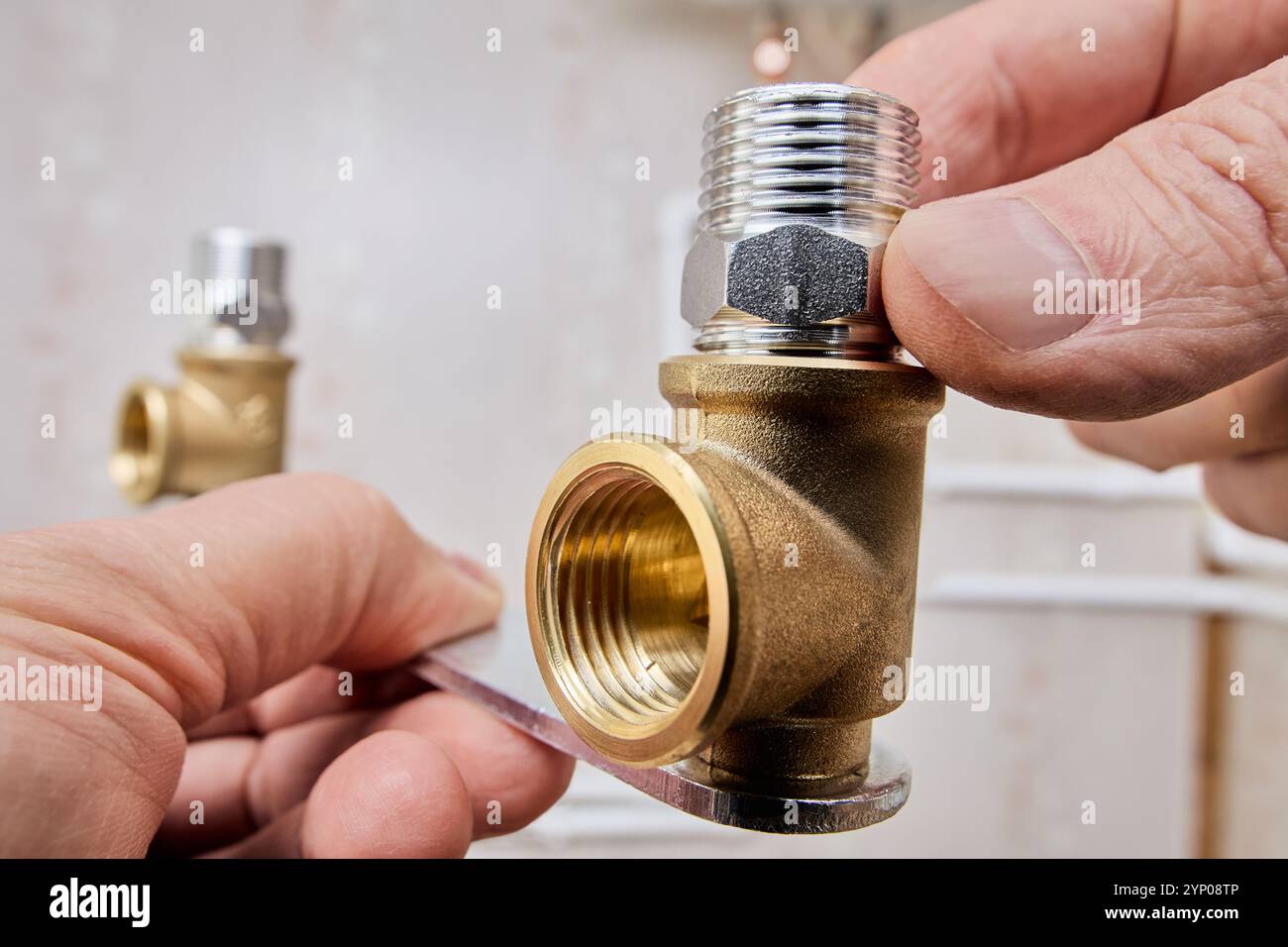 Adapter with external thread male tap reducer connection to mounting ...