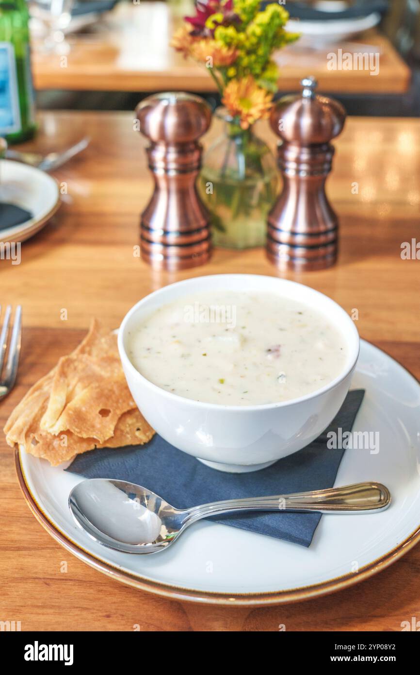 Traditional Boston Clam Chowder Boston, Massachusetts, USA Stock Photo ...