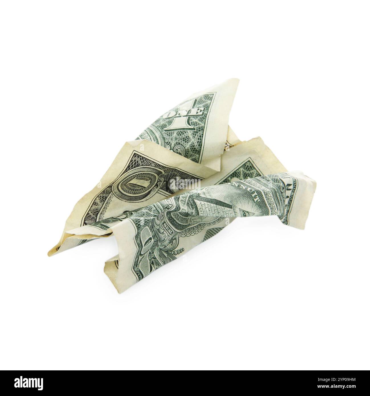 Crumpled american dollar bill on Cut Out Stock Images & Pictures - Alamy
