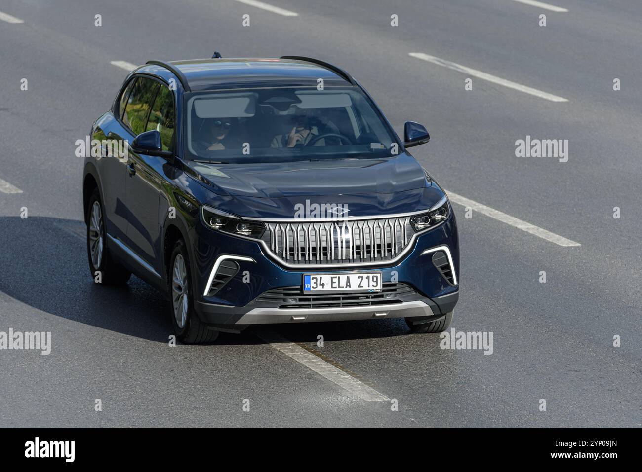 ISTANBUL, TURKEY - NOVEMBER 24, 2024: TOGG T10X car on the highway ...