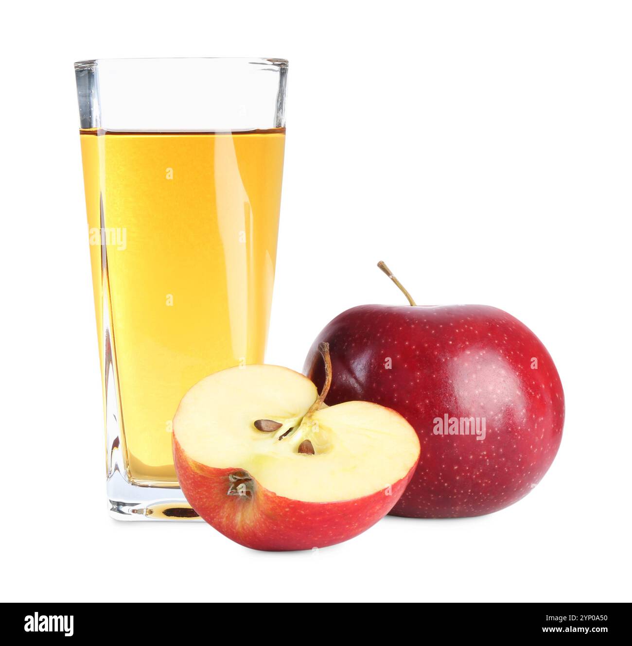 Tasty apple juice in glass and fresh fruits isolated on white Stock ...