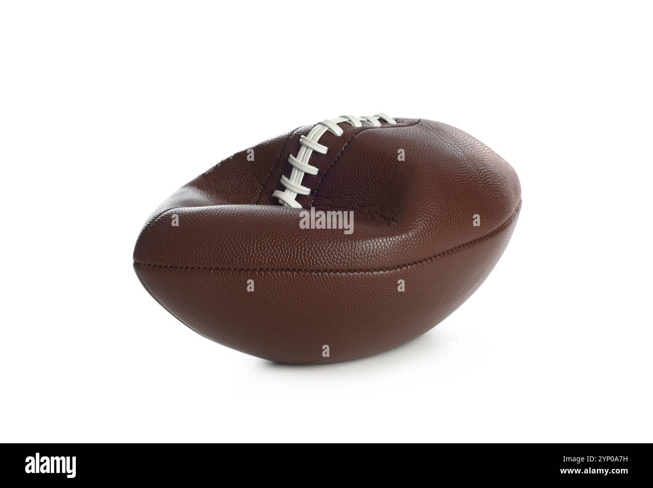 One deflated American football ball isolated on white Stock Photo - Alamy