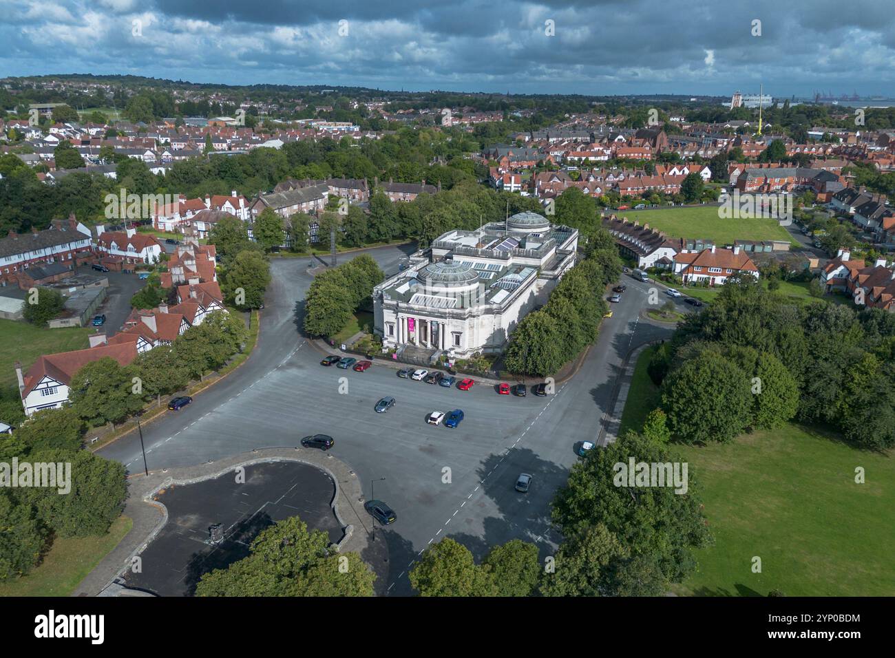 Aerial view of the Lady Lever Art Gallery, Port Sunlight, Merseyside ...