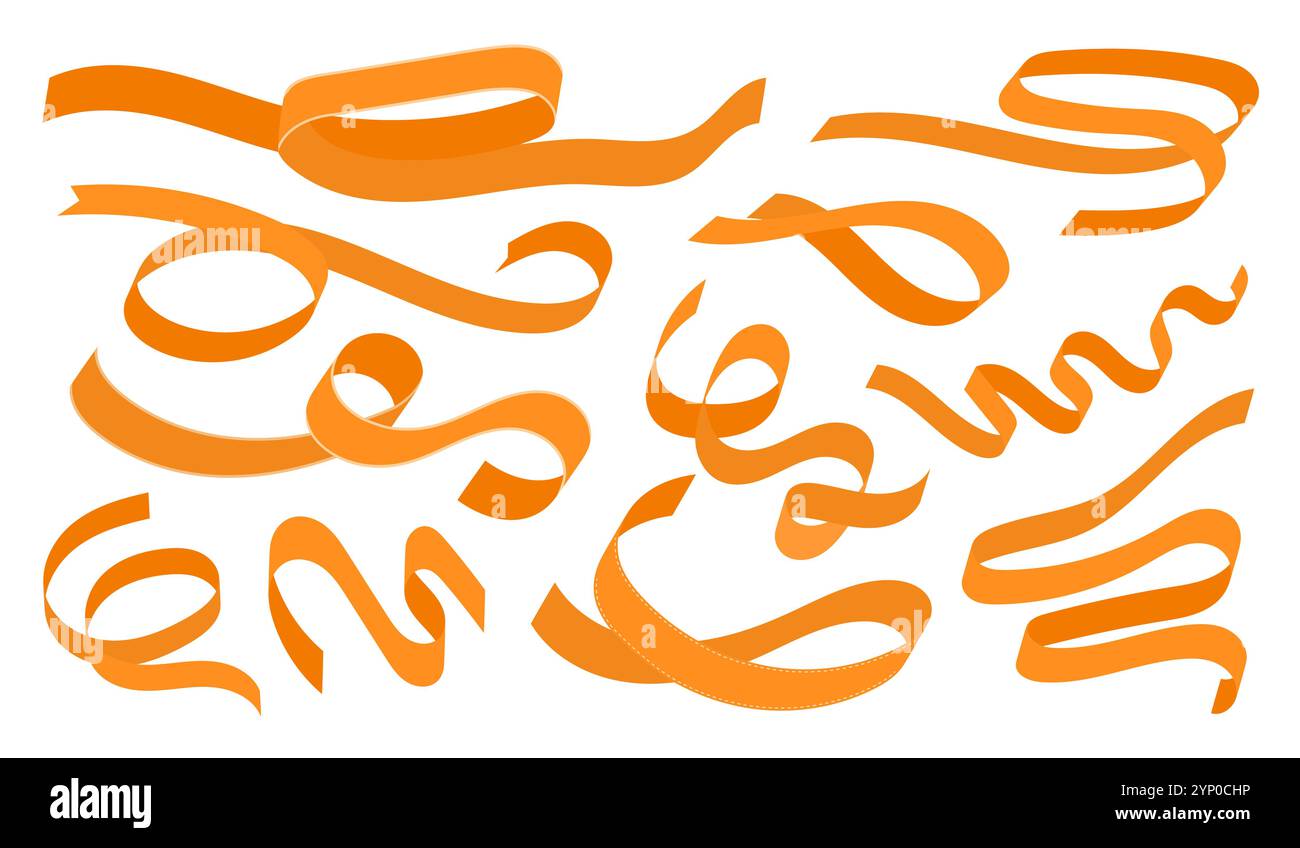 Set of isolated orange ribbons. Vector Stock Vector Image & Art - Alamy