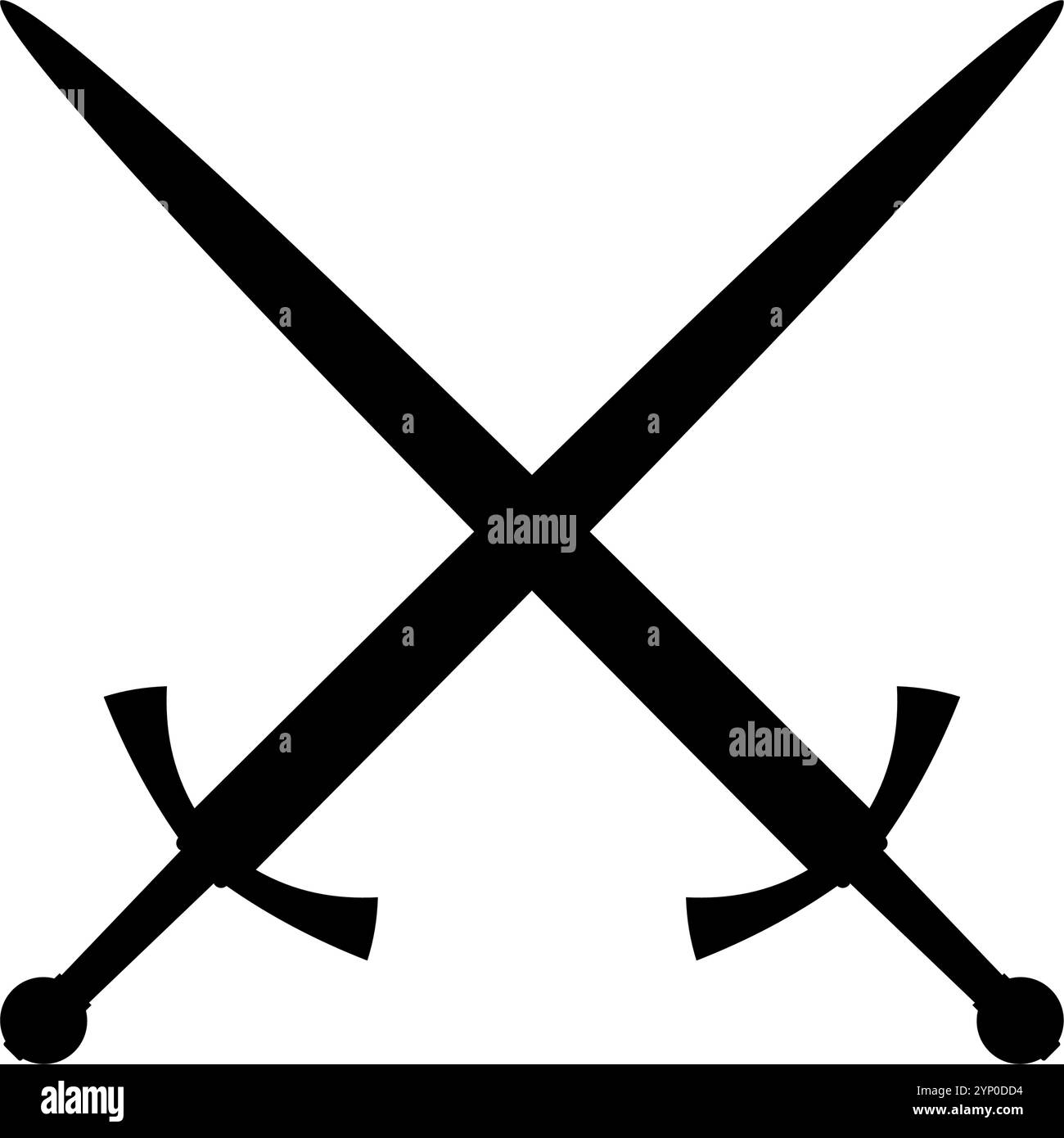 Two crossed medieval swords - vector illustration Stock Vector Image & Art - Alamy