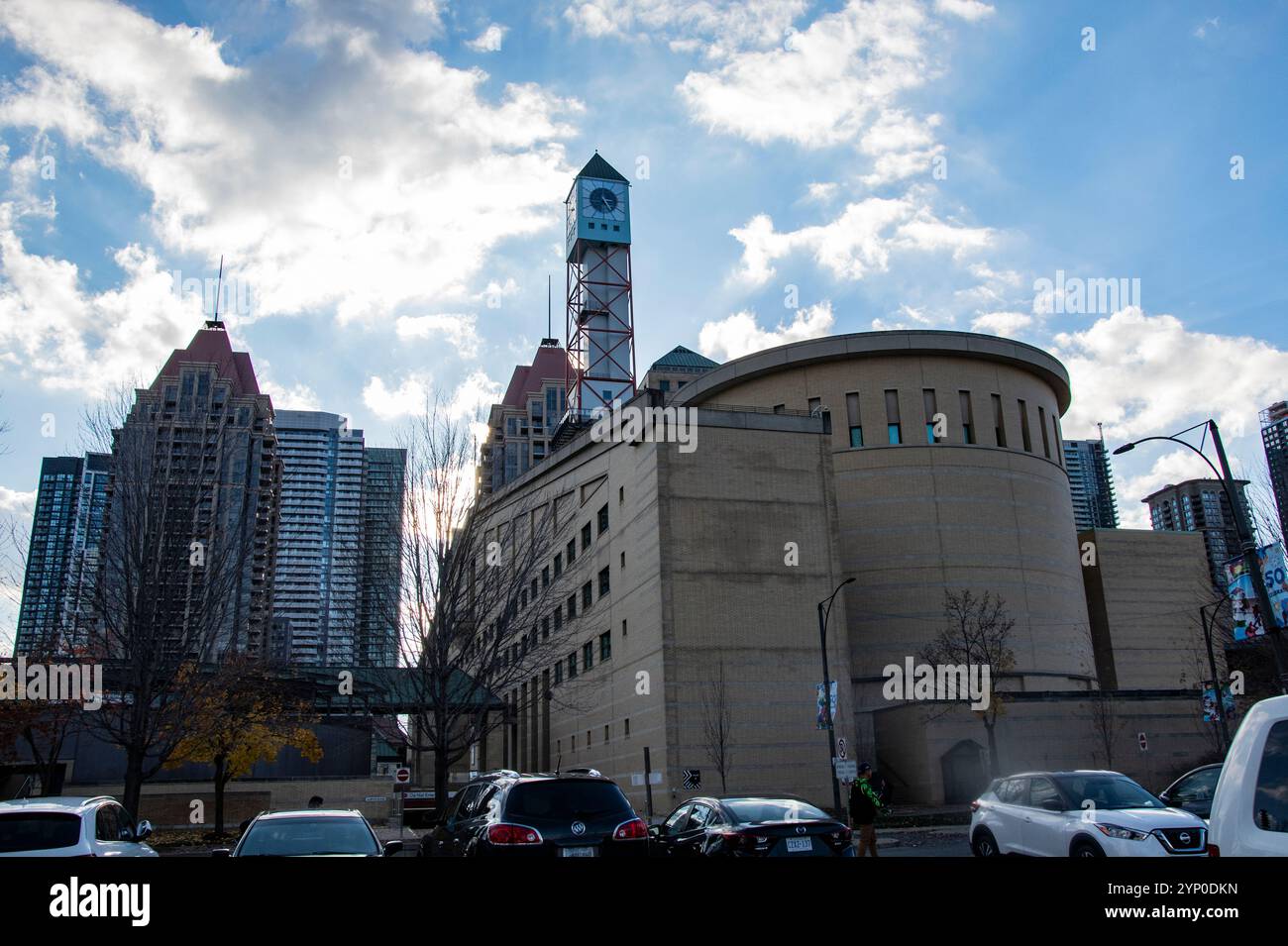 Square One Shopping Centre clock tower on City Centre Drive in ...