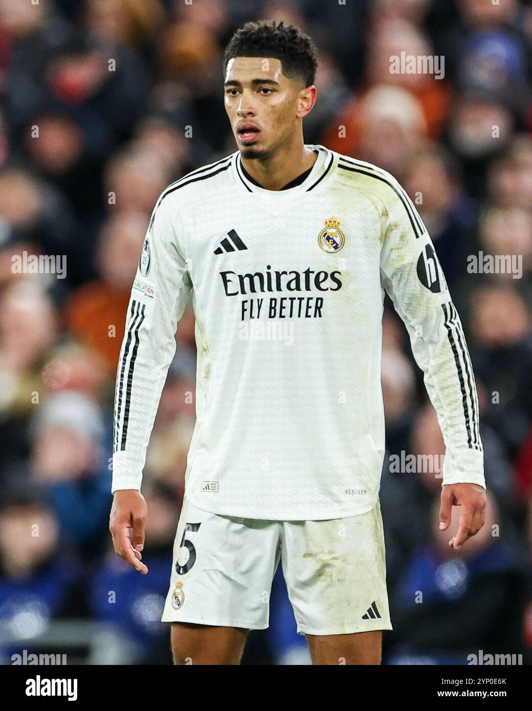 Jude Bellingham of Real Madrid looks on during the UEFA Champions ...