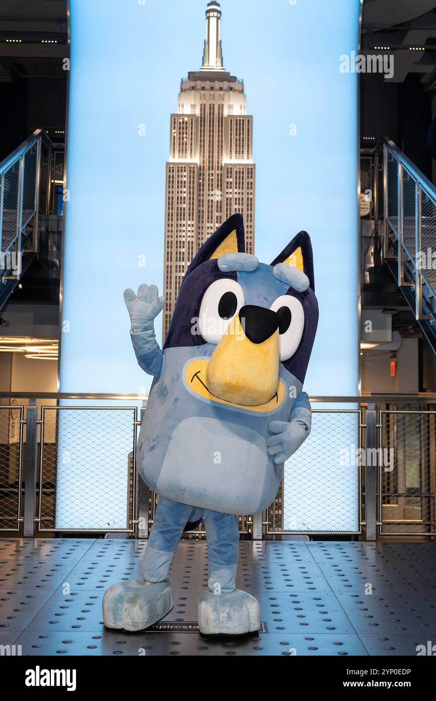 New York, United States. 22nd Nov, 2024. Bluey from Disney animated ...
