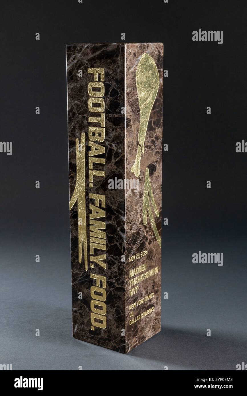 The inaugural Madden Thanksgiving MVP trophy will be awarded this year ...