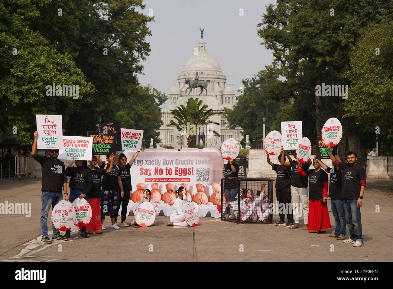 Victoria Memorial witnessed a powerful protest today, “Eggs Mean ...