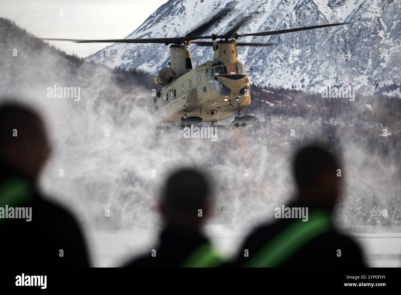 An Alaska Army National Guard CH-47F Chinook helicopter, assigned to ...