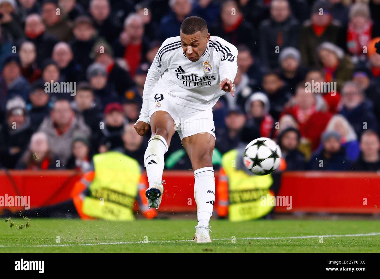 Kylian Mbappe of Real Madrid in action during the UEFA Champions League ...