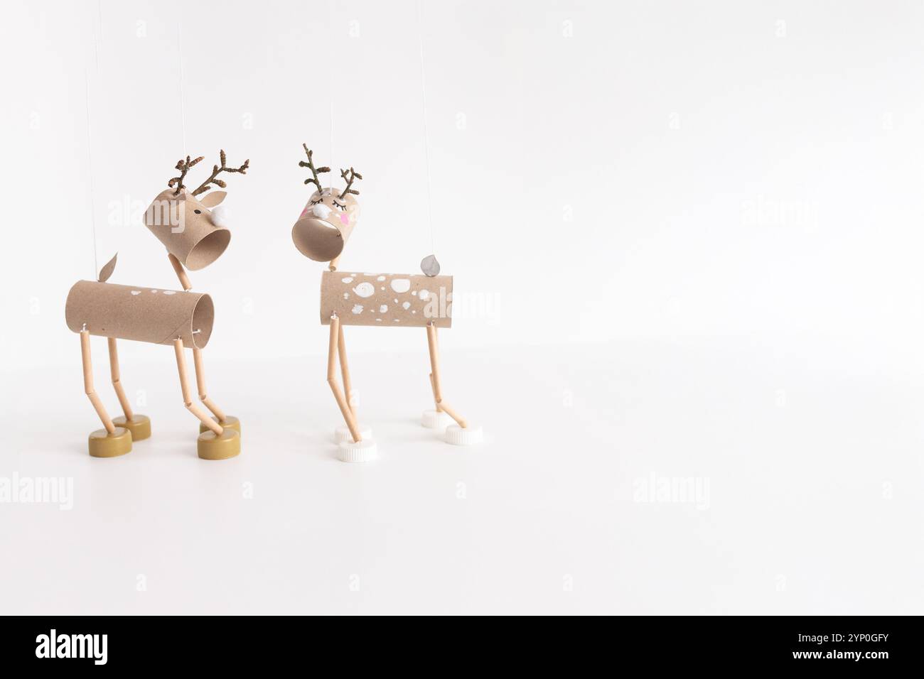 Homemade reindeer toy made from recycled toilet paper roll, perfect for ...