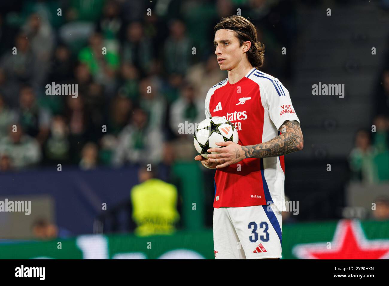 Riccardo Calafiori (Arsenal FC) seen in action during UEFA Champions ...