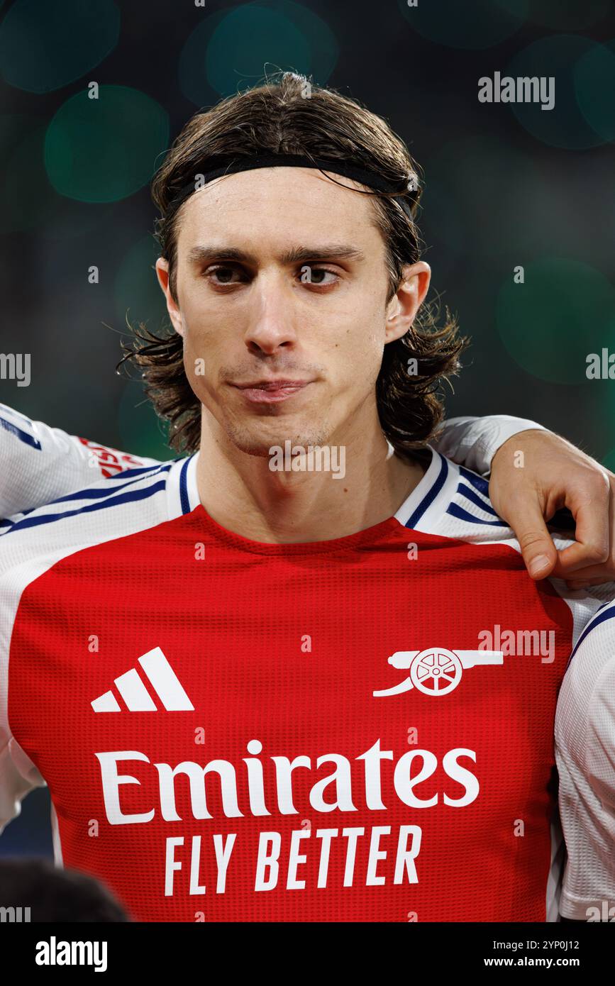 Riccardo Calafiori (Arsenal FC) seen in action during UEFA Champions ...