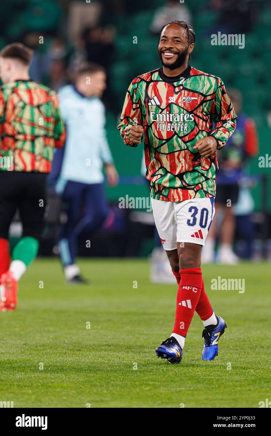 Raheem Sterling (Arsenal FC) seen in action during UEFA Champions ...